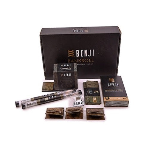 Benji - Bankroll Bamboo Tray Grinder Paper Cone Bundle